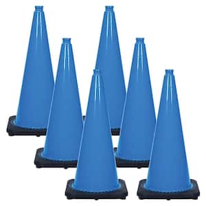 Mr. Chain 18 in. Traffic Blue Reflective Traffic Cones 87578-6 - The ...