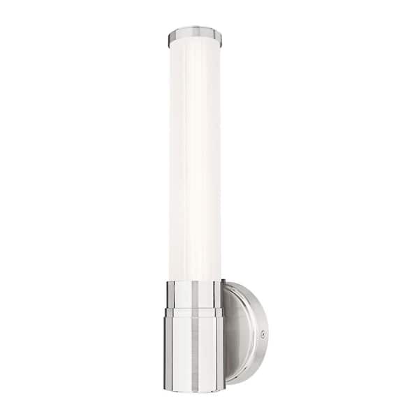 Warwick 16.5 in. Brushed Nickel Integrated LED 1 Light Wall Sconce with ...