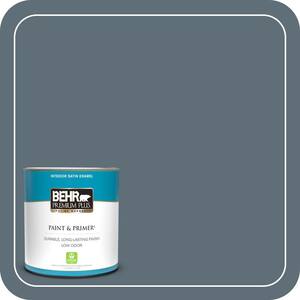 BEHR PREMIUM PLUS 8 oz. #N480-6 NYPD Flat Interior/Exterior Paint ...