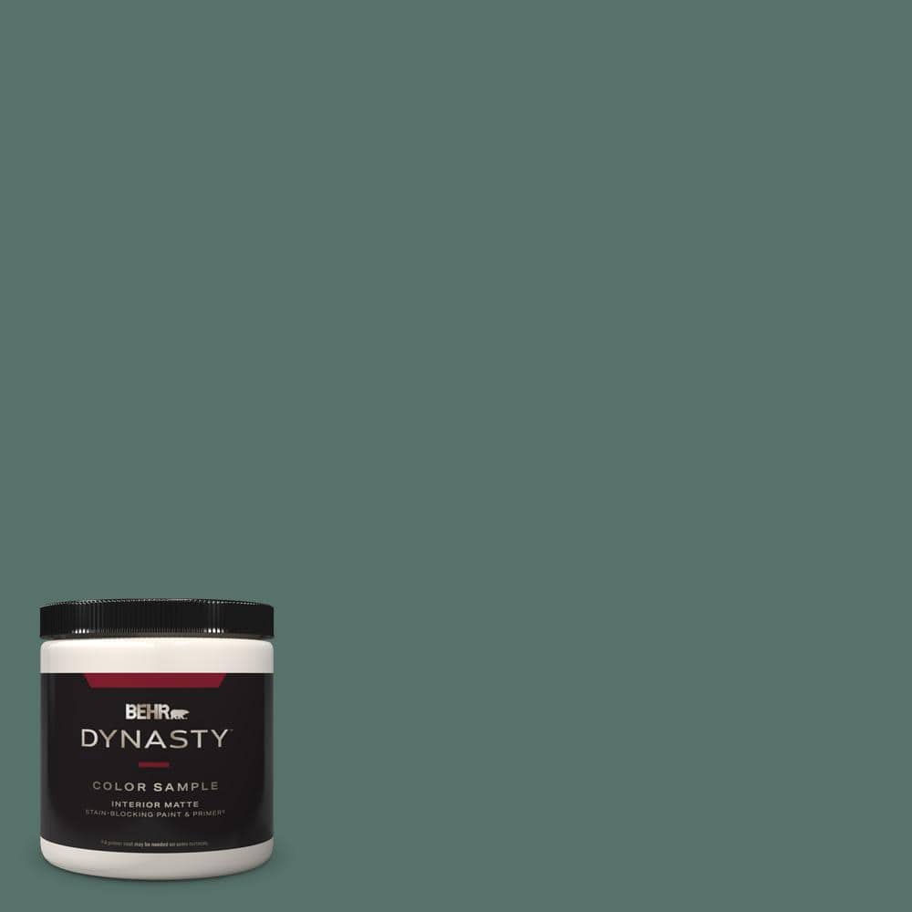 BEHR DYNASTY 8 oz. #480F-6 Shaded Spruce Matte Stain-Blocking Interior ...