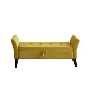 JAYDEN CREATION Telmo Contemporary Beige Velvet Wide Bench with Storage ...