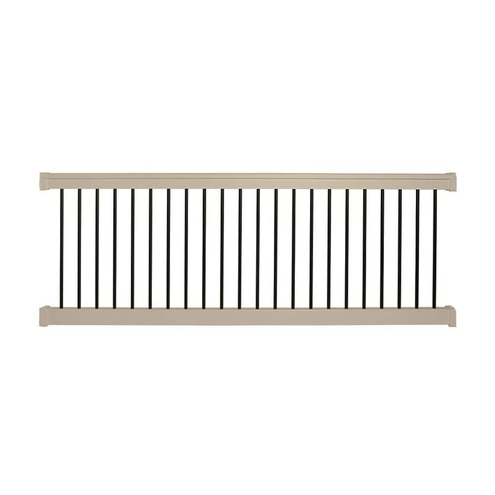 Weatherables Bellaire 3 ft. H x 8 ft. W Khaki Vinyl Railing Kit WKR ...