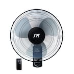 SPT 16 in. 3 Fan Speeds Wall Fan in Black with 3 Wind Modes, Timer ...
