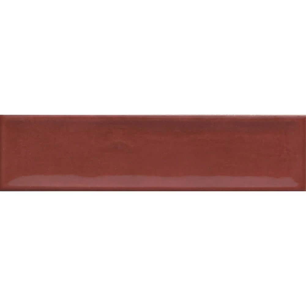 EMSER TILE Raku Ruby 3 in. x 12 in. Glossy Ceramic Wall Tile (6.3 sq ...
