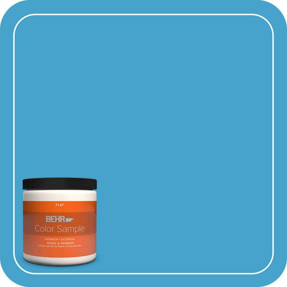 BEHR PREMIUM PLUS 8 oz. #540B-6 Sea Ridge Flat Interior/Exterior Paint ...