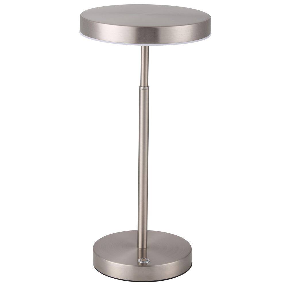 Dainolite Francine 15.75 in. Satin Nickel Integrated LED Bedside Table ...