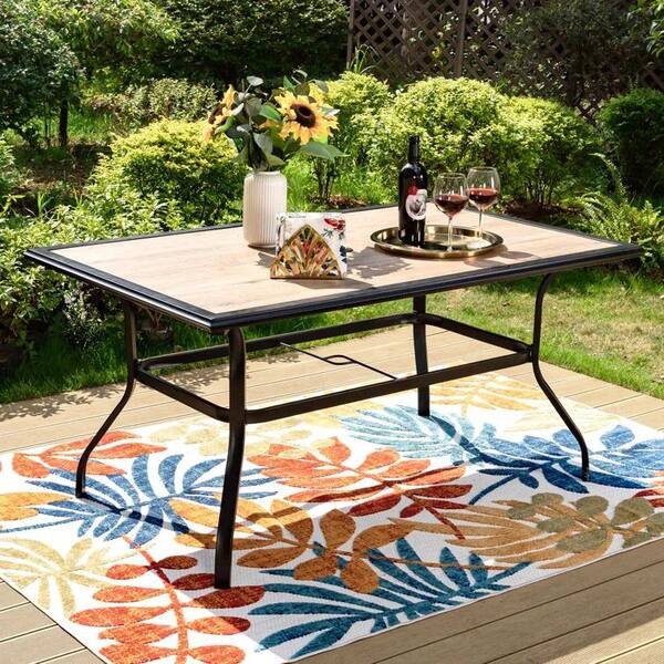 Rectangular Tile Top Patio Table Mediterranean Mosaic Table 100 X 60