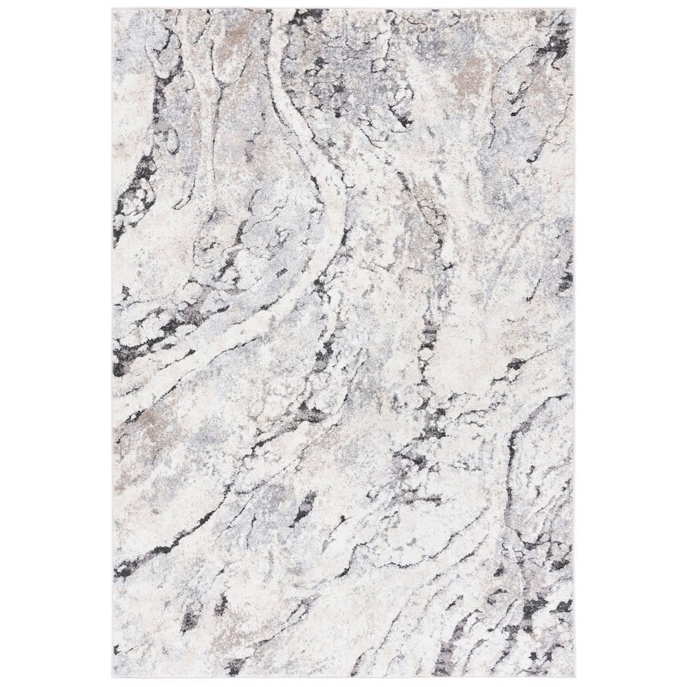 SAFAVIEH Opal 9 ft. x 12 ft. Beige/Gray Abstract Marble Area Rug ...