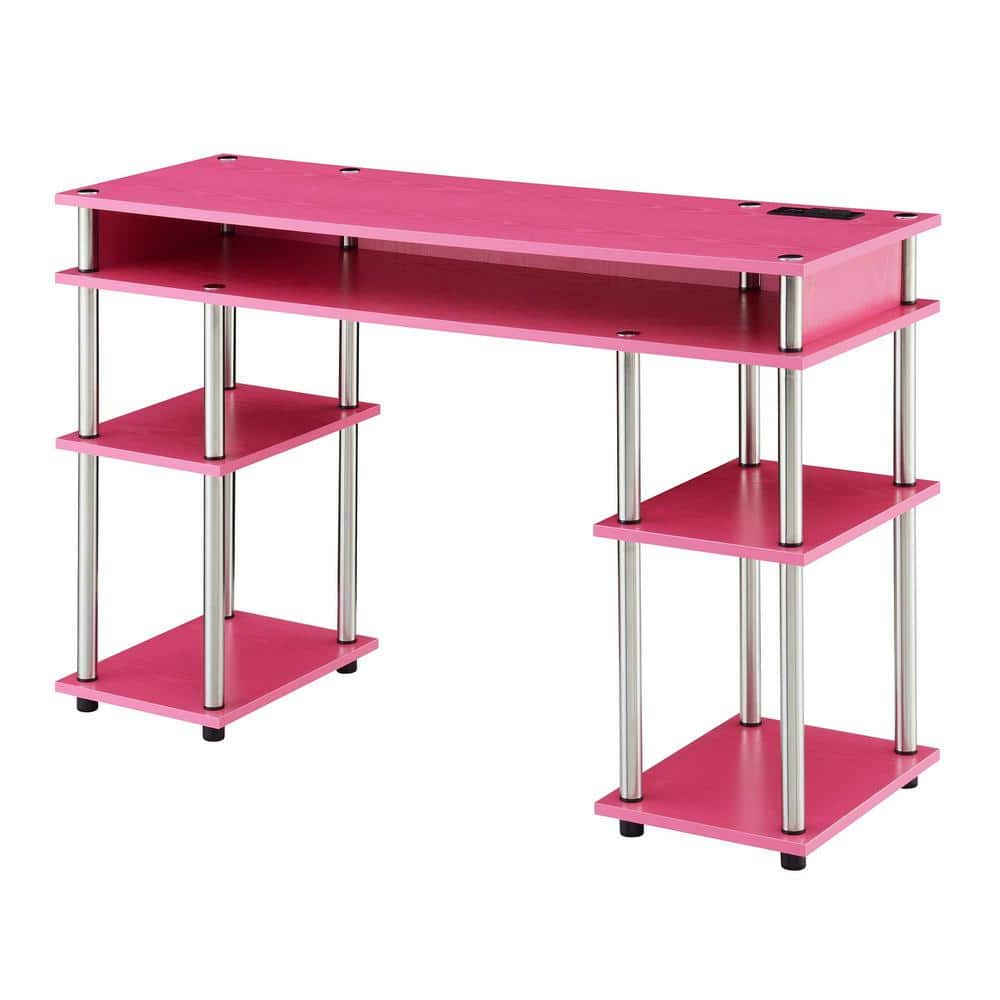 Convenience Concepts Designs2Go 47.25 in. (W) Rectangular Pink Wood No ...