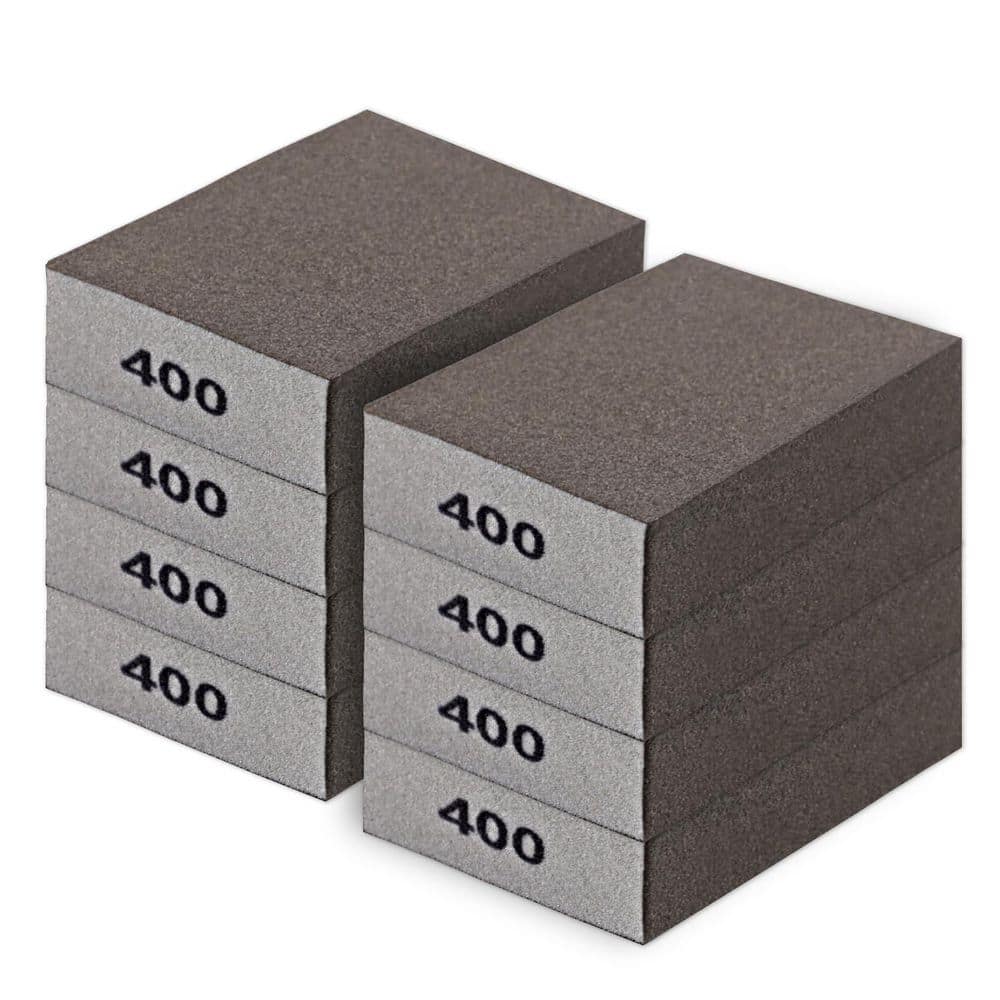 8-Pack 400 Grits Washable Reusable Sandpaper Block, High-Density Sponge ...