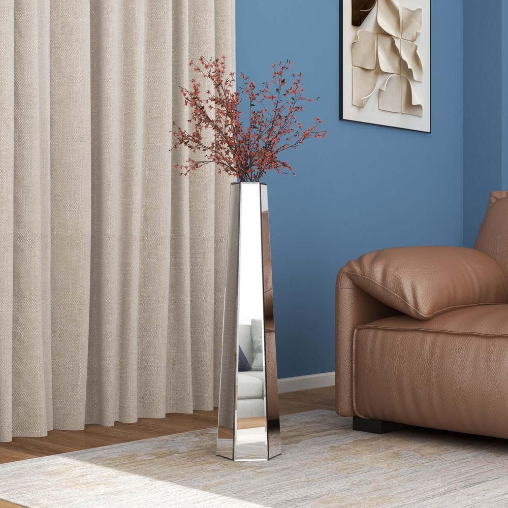 TENGYA LLC 30 in. Silver glass Decorative VBottle Ase, Tall Floor Vase ...