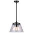 CANARM Declan 24.5 in. 3-Light Matte Black Vanity Light with Seeded ...