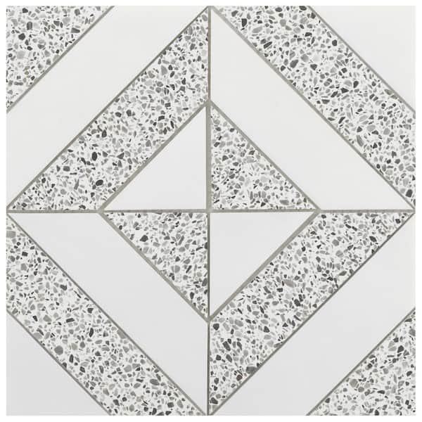 Ivy Hill Tile Lupa Diagonal Truffle White 5.9 in. x 0.39 in. Polished ...