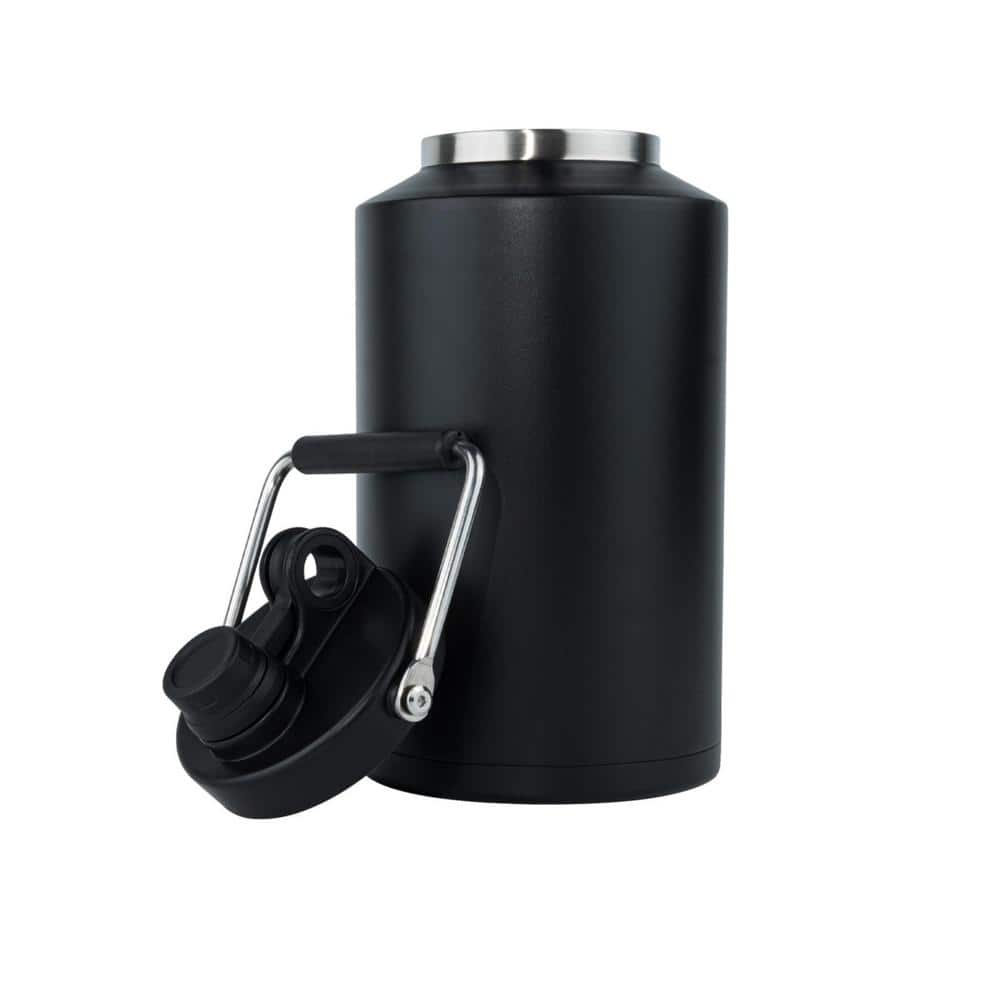 Angel Sar 4 qt. Black Stainless Steel Double Vacuum Beverage Jug Cooler ...
