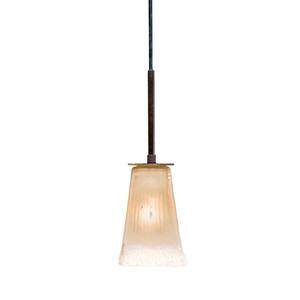 Aspen 100-Watt 1-Light Brown Shaded Pendant Light Mini Pendant with 5 ...