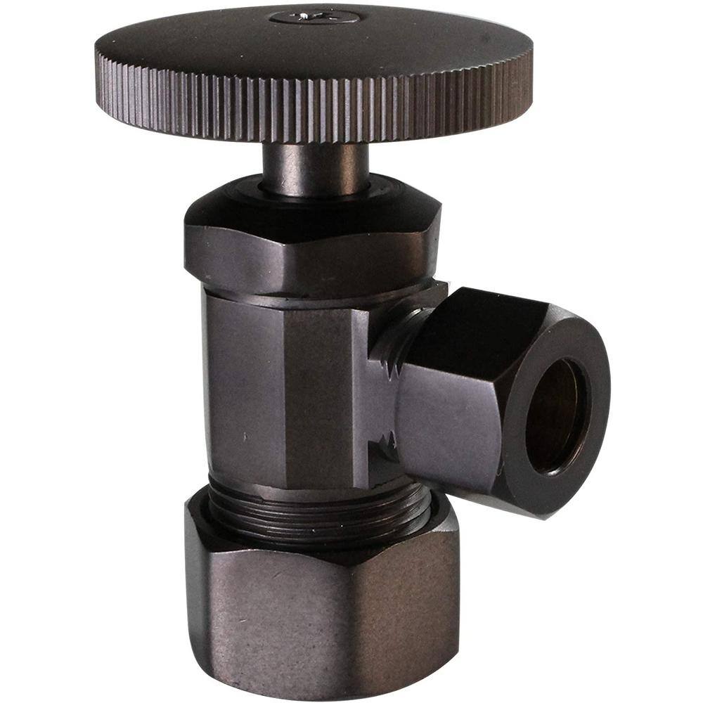 Westbrass Round Handle Angle Stop Shut Off Valve, 1/2 in. IPS Inlet ...