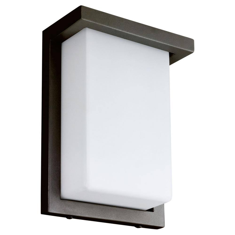 Sunlite 1-Light 8 in. Bronze LED Outdoor Modern Square Wall Light ...