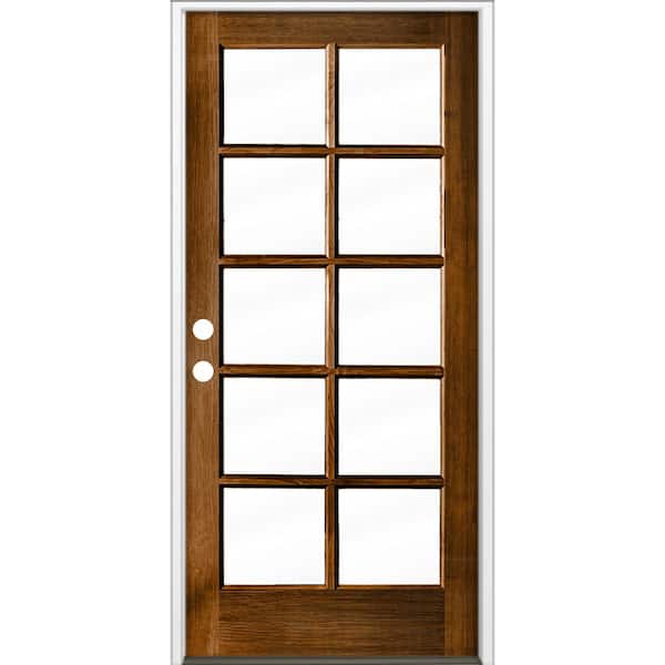 Krosswood Doors 36 in. x 80 in. French RH Full Lite Clear Glass ...