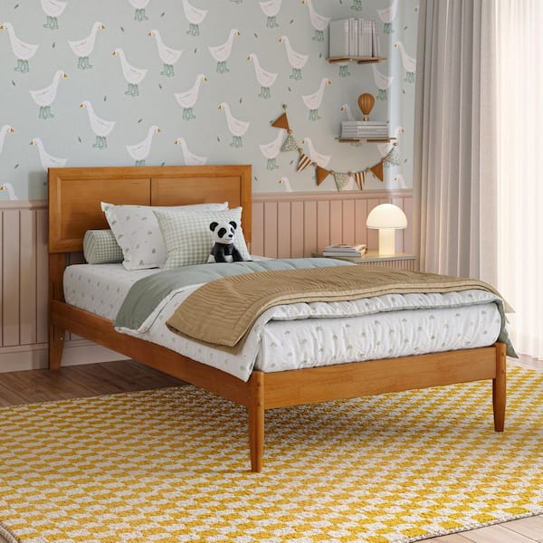 AFI Ellarie Light Toffee Natural Bronze Wood Frame Twin Platform Bed ...