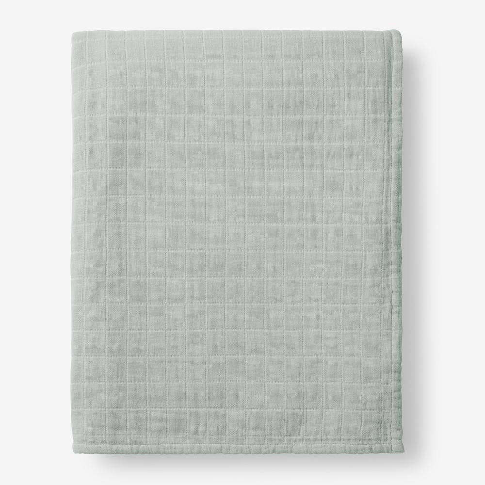 The Company Store Gossamer Thyme Solid Cotton Queen Woven Blanket KN83 ...