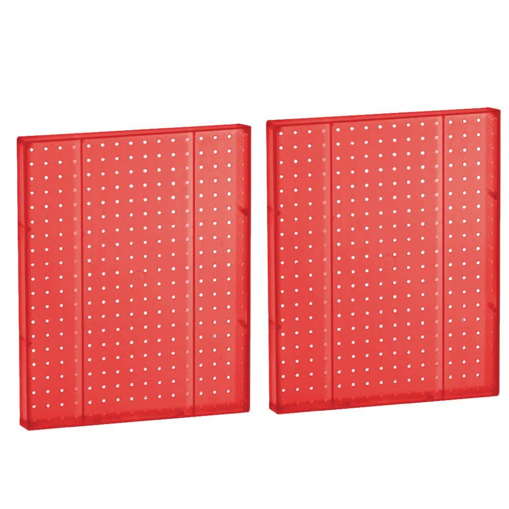 20.25 in. H x 16 in. W Red Styrene Pegboard in One Sided Panel (2 ...