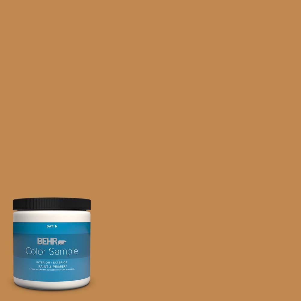 BEHR PREMIUM PLUS 8 oz. #M250-6 Toffee Tart Satin Enamel Interior ...