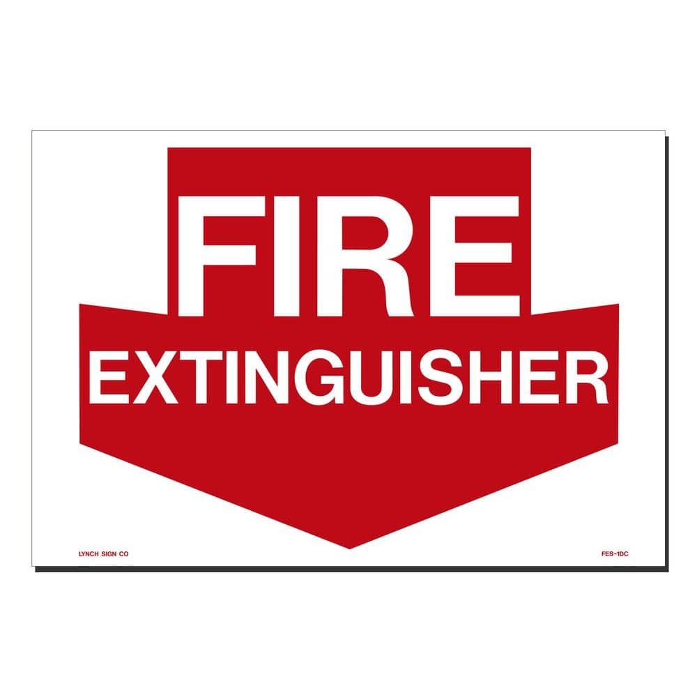 Lynch Sign 14 in. x 10 in. Decal Red on White Sticker Fire Extinguisher ...