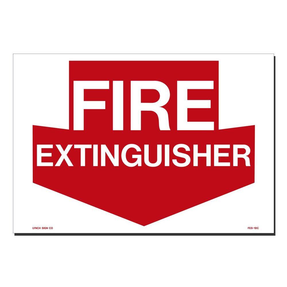 Lynch Sign 14 in. x 10 in. Decal Red on White Sticker Fire Extinguisher ...