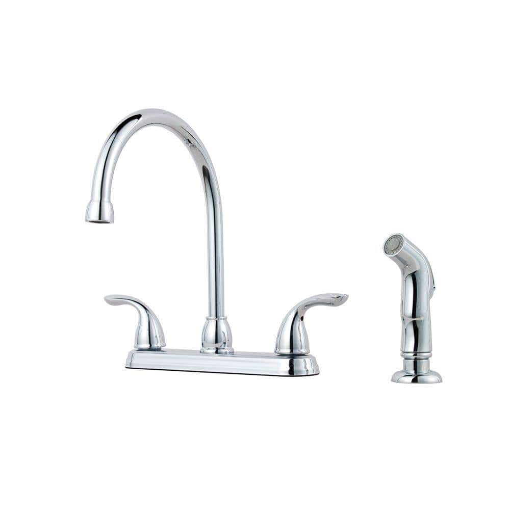 Pfister Series Two Handle High-Arc Standard Kitchen Faucet with Side ...
