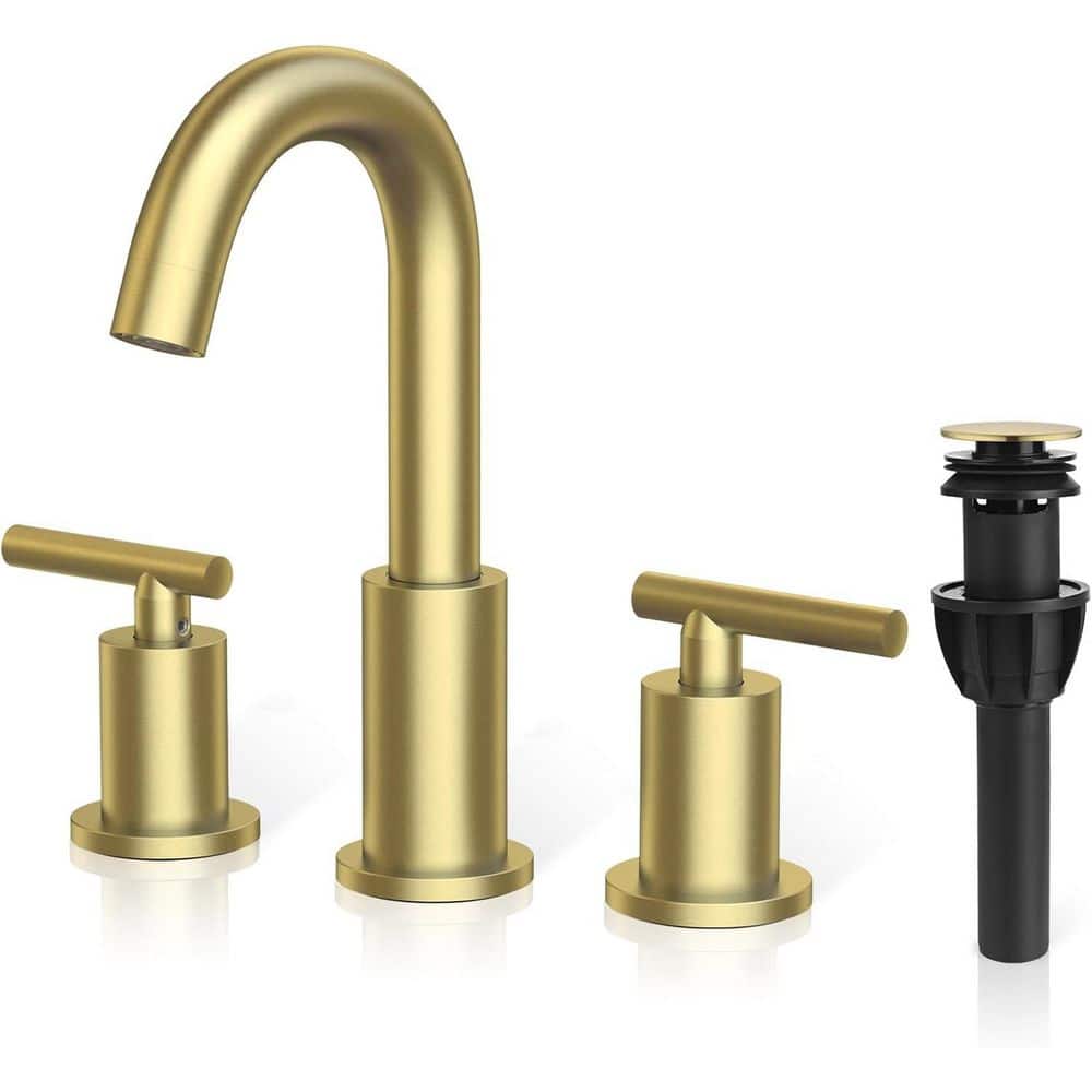 MTTCLE 8 in. Widespread Double Handle Mid Arc Bathroom Faucet with ...