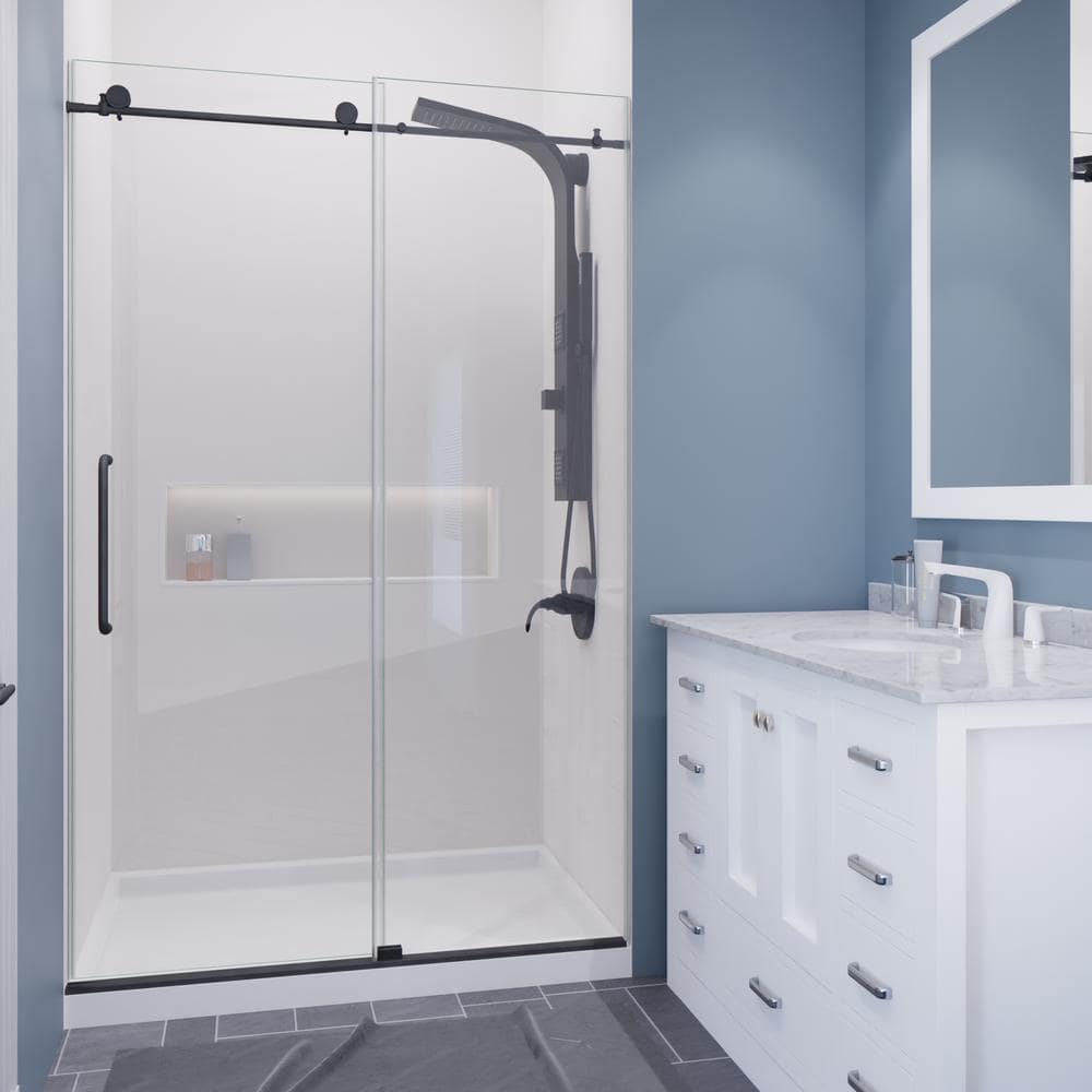 ANZZI Madam Series 44 to 48 in. by 76 in. Frameless Sliding Shower Door ...