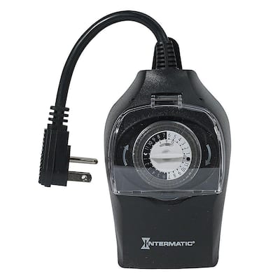 Intermatic 15 Amp 24-Hour Outdoor Plug-In Heavy Duty Timer, Black HB11KD89