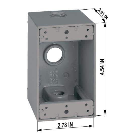 Commercial Electric 1-Gang Metal Weatherproof Deep Electrical Outlet ...
