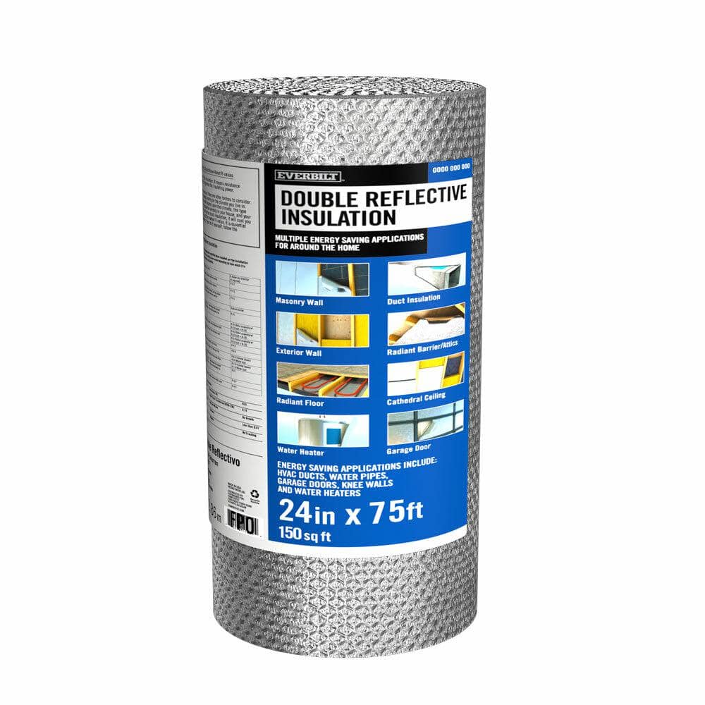 Everbilt 24 in. x 75 ft. Double Reflective Insulation Radiant Barrier ...