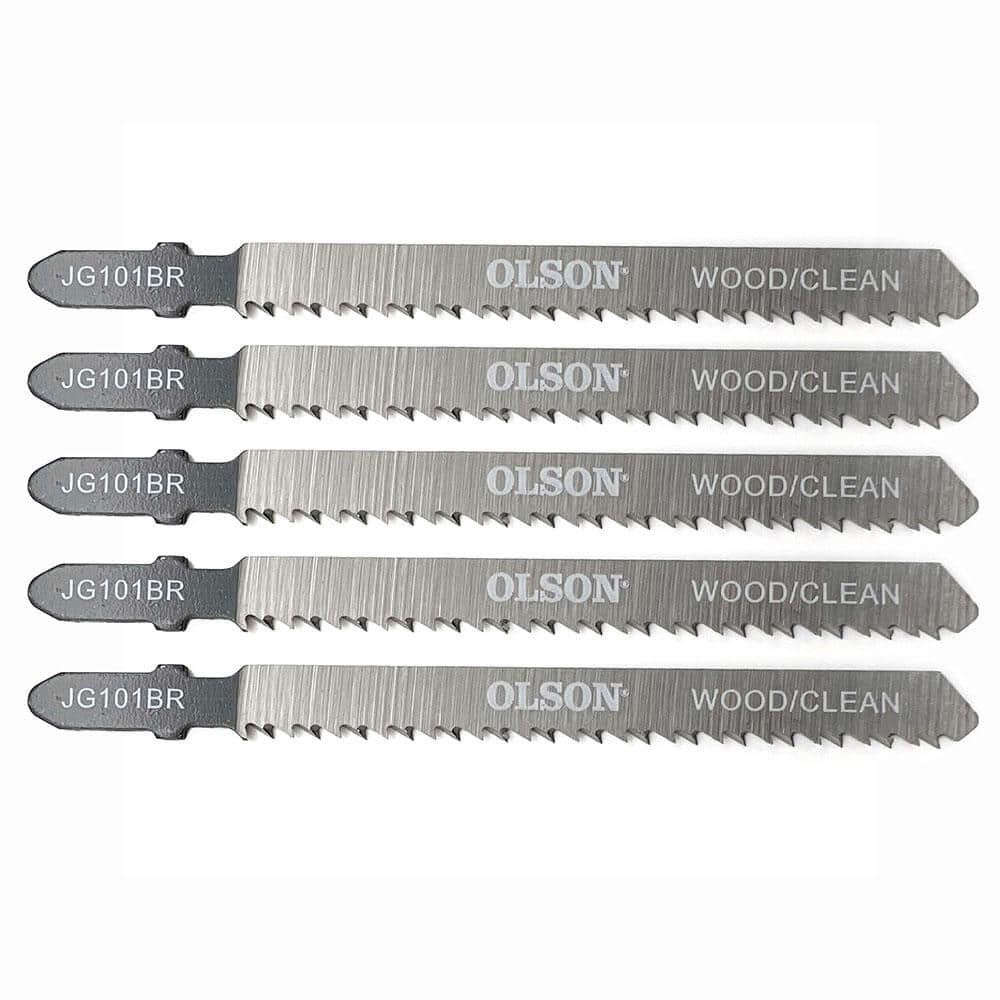 Olson Saw Jig Saw Blade Set, 5, Wood, Medium, Clean 10 TPI, T-Shank ...