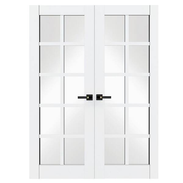 60 in. x 80 in. Composite, MDF, 10-Lite, Mirrored Glass, Primed, White ...
