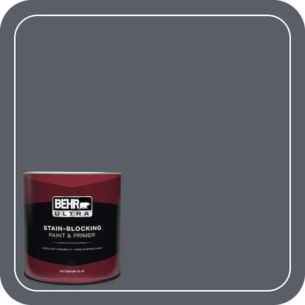 BEHR ULTRA 1 qt. #760F-6 Distant Thunder Flat Exterior Paint & Primer ...