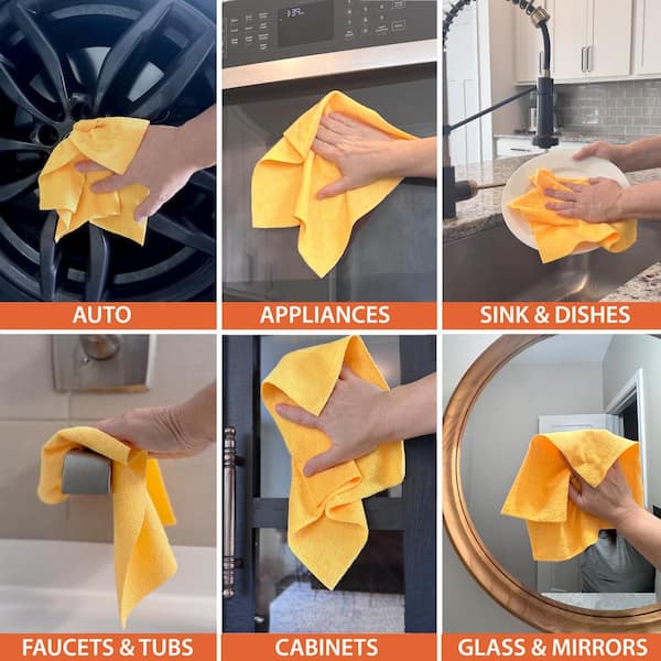 HDX Easy-Tear 12 in. x 12 in. Microfiber Cloth Roll (50 count) HDX ...