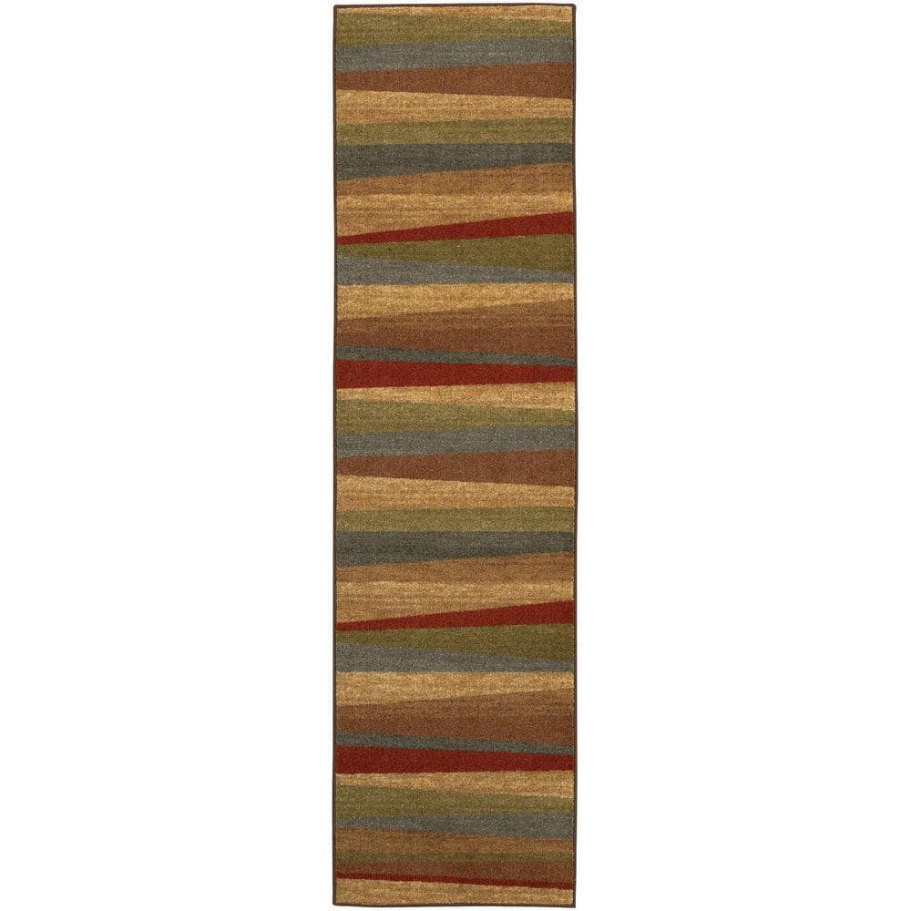 Mohawk Home Mayan Sunset Sierra 2 ft. x 8 ft. Machine Washable Striped ...