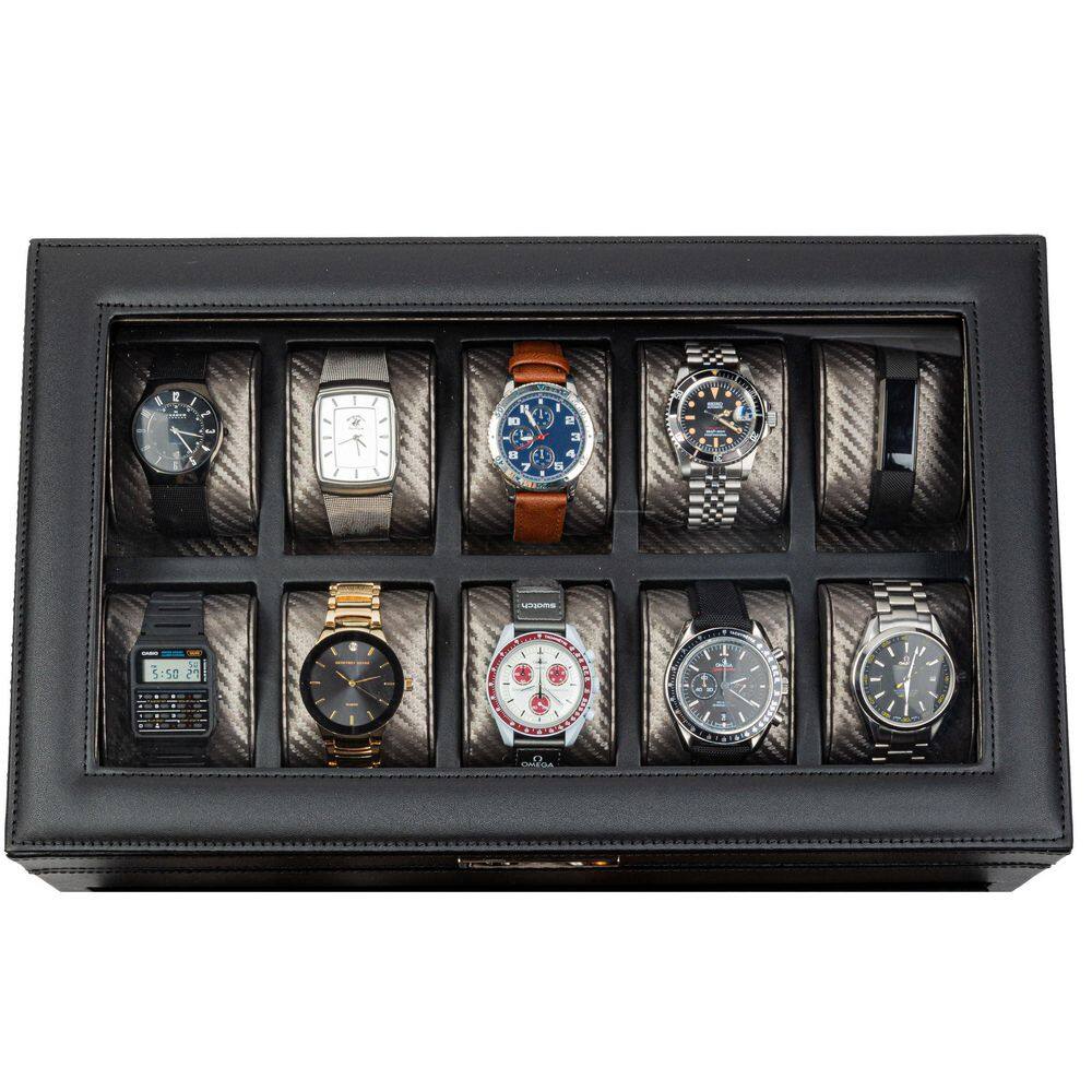 Mariner Men's Watch Box, PU Leather Storage Case for Large Watches ...