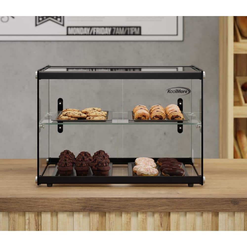 Koolmore 22 in. Tiered Pastry Bakery Display Case with Shelf and Glass ...