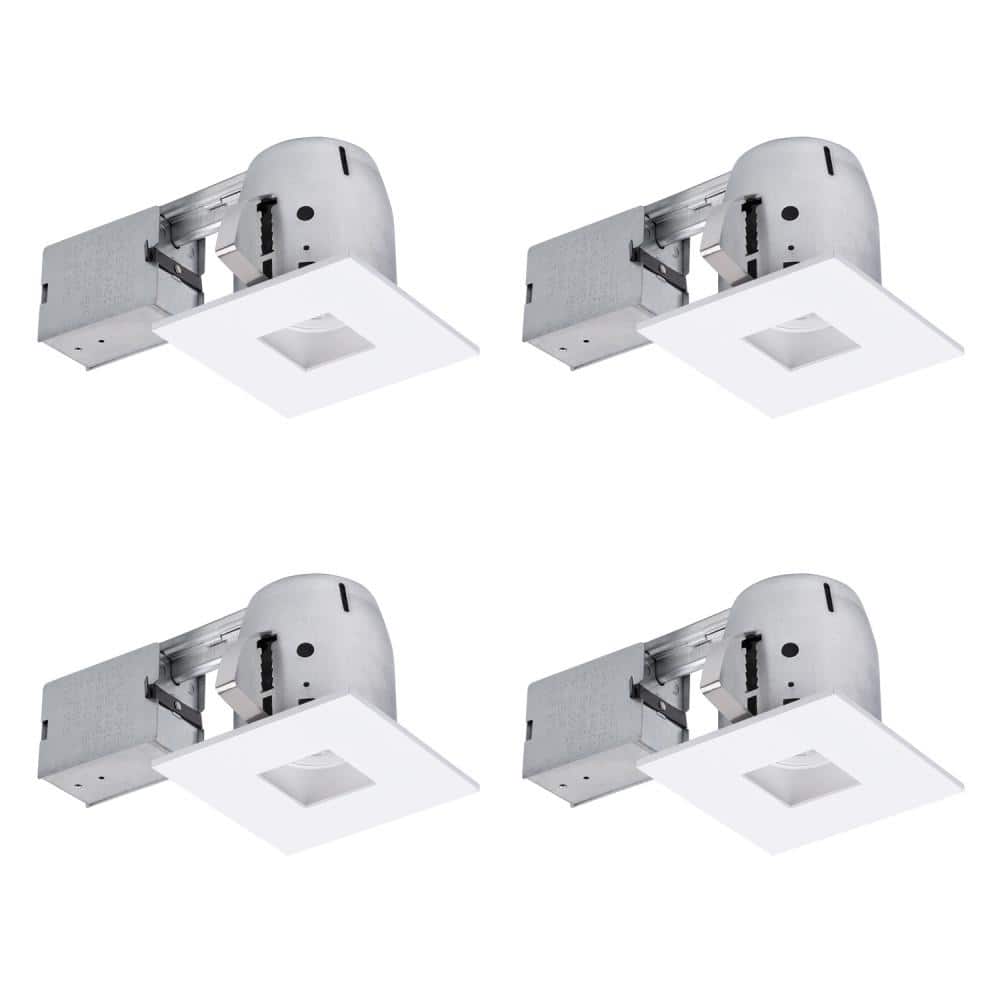 Globe Electric 4 in. Swivel Square Recessed Kit Die-Cast Dimmable (4 ...