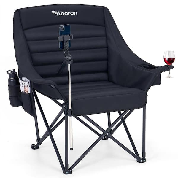 BOZTIY XXL Camping Chair w/ Adjustable Phone Holder Oversized Padded ...