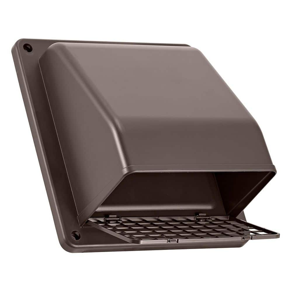 Lambro Brown 6 in. Plastic Wall Exhaust or Air Intake Vent with Hinged ...