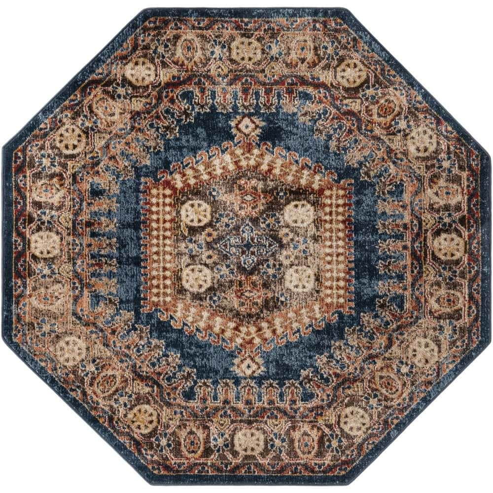 Unique Loom Utopia Larissa Blue 5' 3 x 5' 3 Area Rug 3193273 - The Home ...