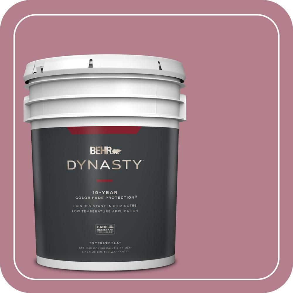 BEHR DYNASTY 5 gal. #100D-4 Degas Pink Flat Exterior Stain-Blocking ...