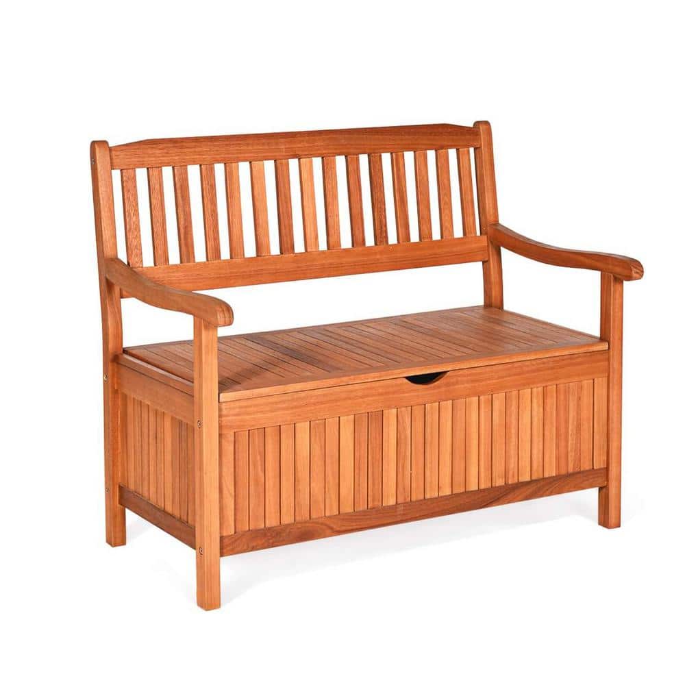 60 Gal. Natural Wood Outdoor Storage Bench Z08812C72L - The Home Depot