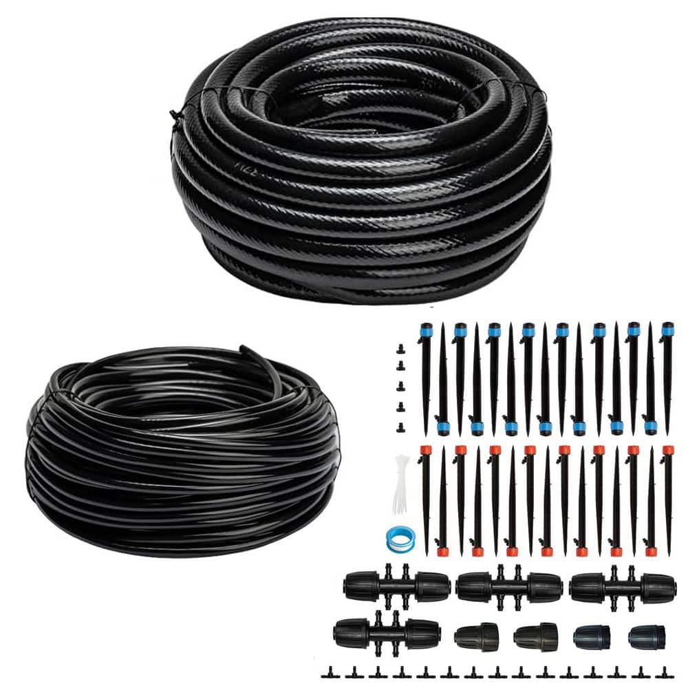 Oyezvary 240 ft. Drip Irrigation System Kit with 1/2 and 1/4 Tubing for ...