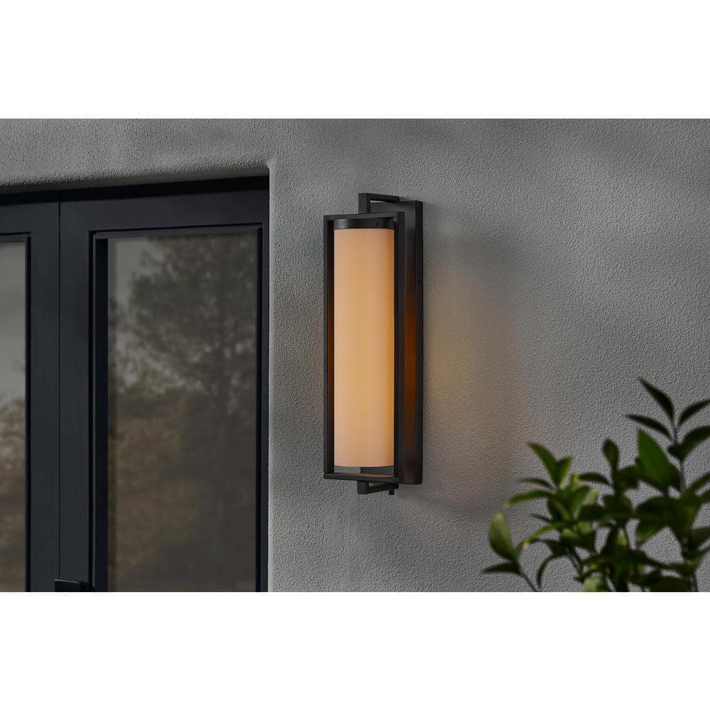 Hampton Bay Libby 20.37 in. 1-Light Large Matte Black Transitional ...