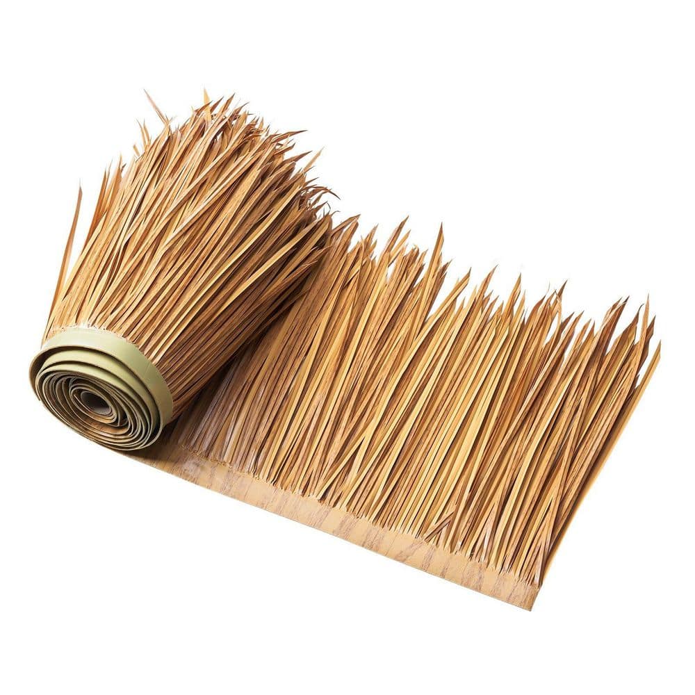 xinyoec 1.6 ft. x 16.4 ft. (26 sq. ft.) Artificial Thatch Grass Roof ...